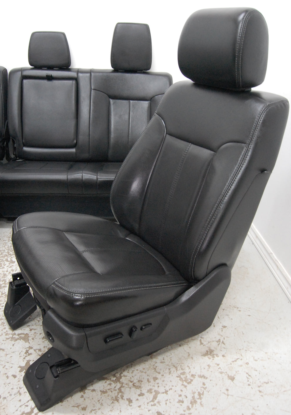 Ford F250 Superduty BLACK LEATHER Truck Seats Power Heated Cooled with ...
